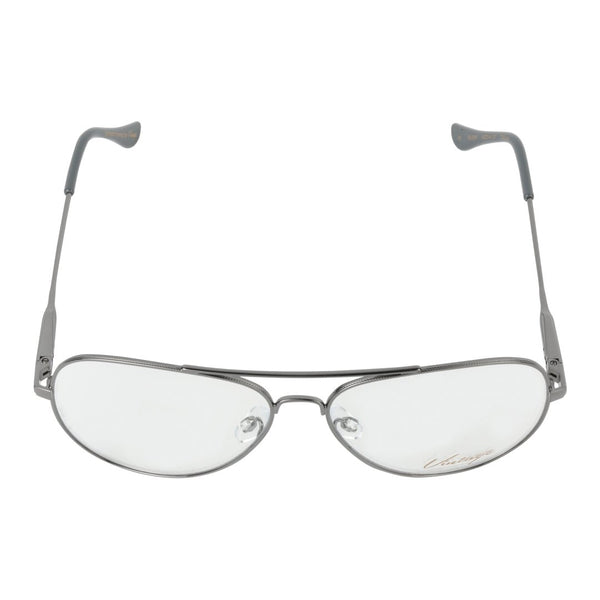 Vintage Silver Gun Metal Frame Poly Carbonate Clear Lens Full Rim ...