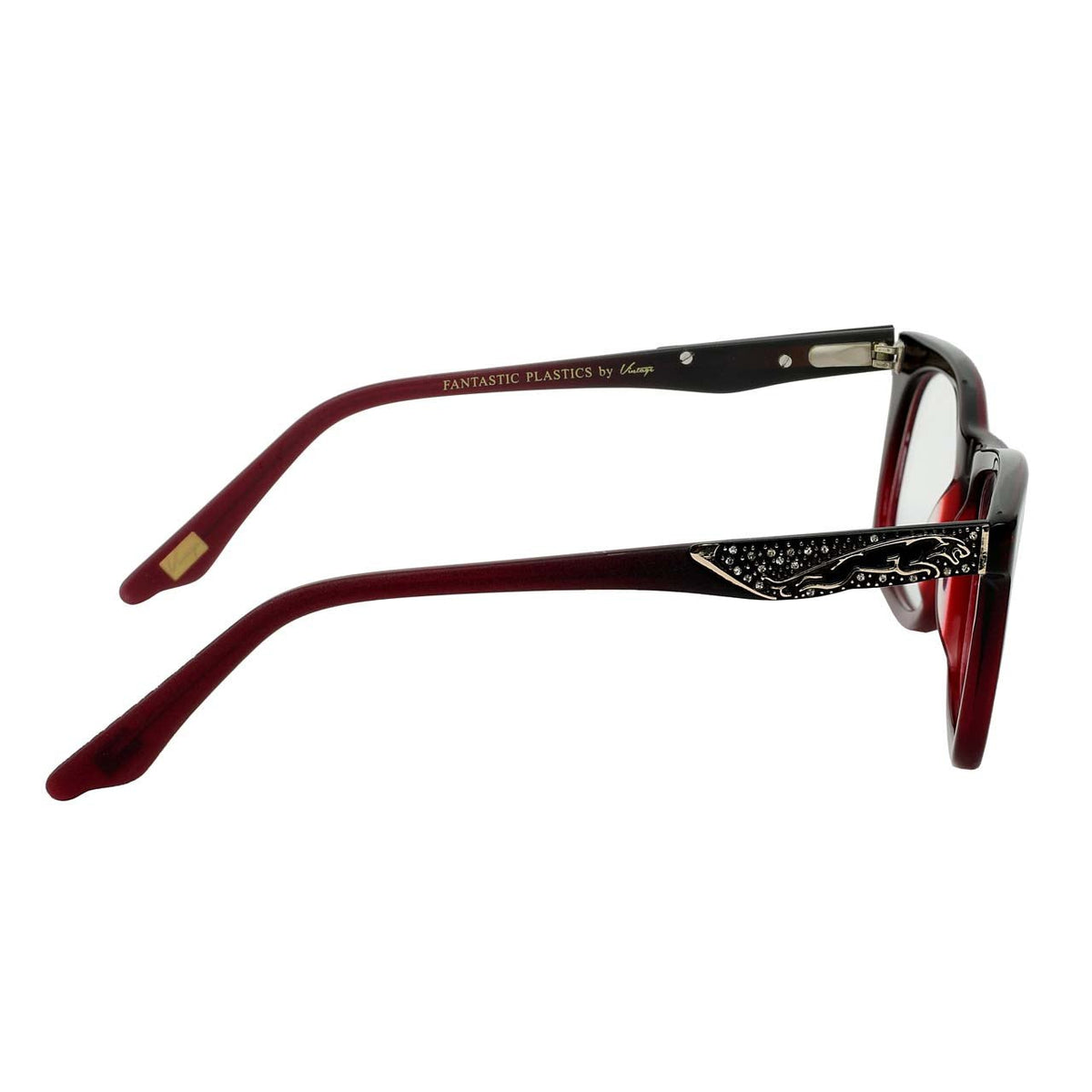 Vintage Maroon Purple Frame Poly Carbonate Clear Lens Full Rim ...