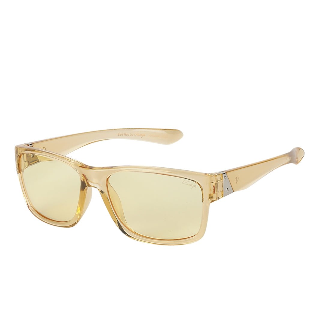 Vintage Transparent Yellow Frame Blue Ray Lens Full Rim| 400% UV ...